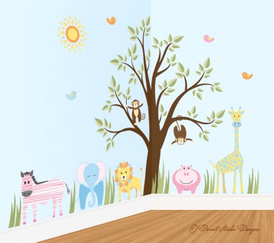Jungle Decal, corner tree version « dorsetstudio.com